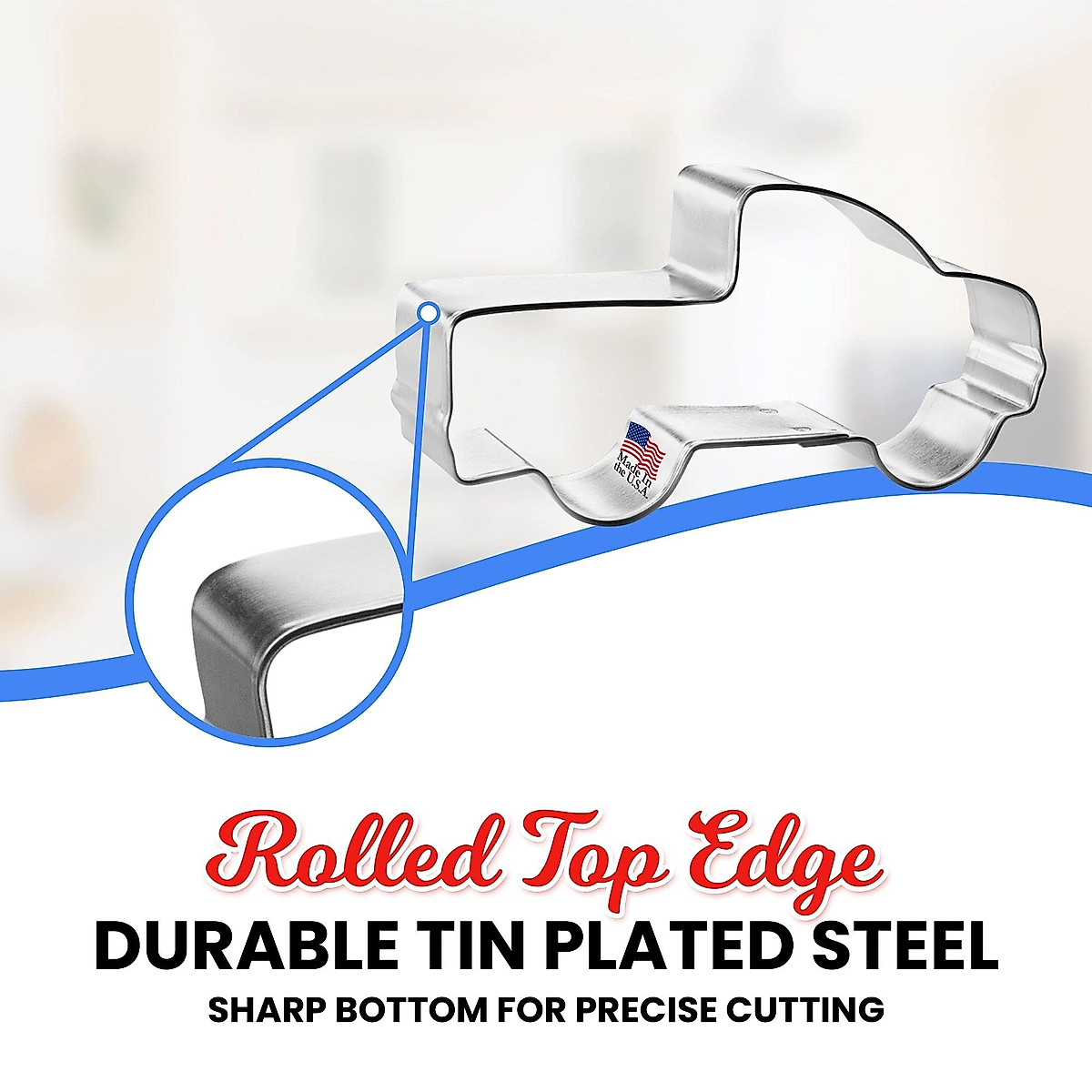 Pick Up Truck Cookie Cutter 4 Inch – Made in the USA – Foose Cookie Cutters Tin Plated Steel - Pick Up Truck Cookie Mold