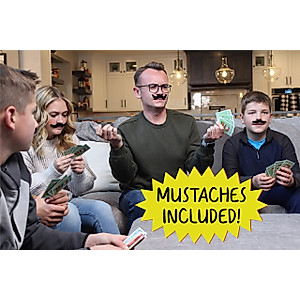Mustachio- Mustaches Now Included, a Strategy Game of Trickery and Scheming Nuts, Funny Board Games for Teens and Family Night, Card Game for 2-6 Players
