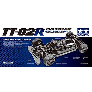 Tamiya 47326 47326-1:10 RC TT-02R Kit, Remote Controlled Car/Vehicle, Model Building, Chassis, Hobby, Black