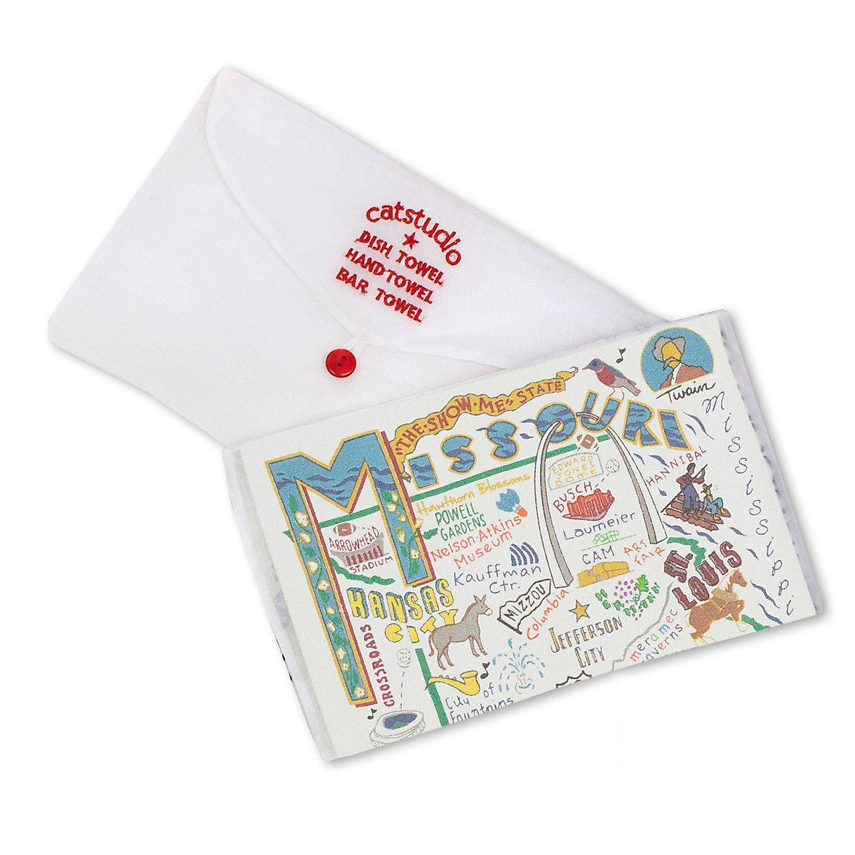 Catstudio Missouri Dish Towel - U.S. State Souvenir Kitchen and Hand Towel with Original Artwork - Perfect Tea Towel for Missouri Lovers, Travel Souvenir