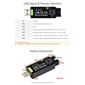 waveshare Industrial USB to TTL Converter with Original FT232RNL Onboard and Multi Protection Circuits Support Multi Systems Support Win7/8/8.1/10/11, Mac, Linux, Android, Wince