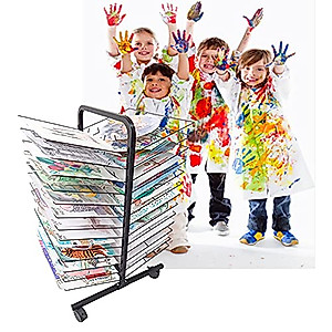 NEOCHY Drying Racks,Art Drying Rack,Drying Easel,Removable Educational Product Drying Rack with Pulleys,Magazine Air-Dry 26-Layer