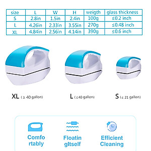 NEPTONION Magnetic Aquarium Fish Tank Glass Algae scrapers Glass Cleaner Scrubber Clean Brush [Floating,Scratch-Free,Non-Slip,magnetizing] S