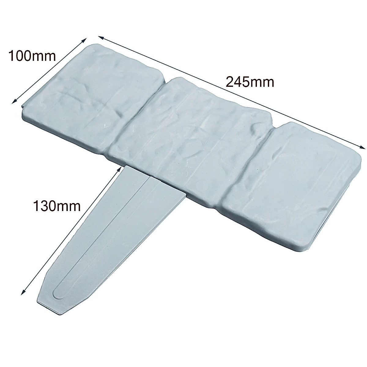 20x Cobbled Stone Effect Plastic Fence Garden Lawn Yard Plant Edging Border Grey