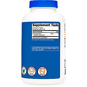 Nutricost Maca Root (Lepidium meyenii) 750mg, 180 Capsules, 180 Servings