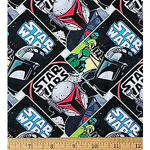 1 Yard - Star Wars The Mandalorian Posters Collage Cotton Fabric - Officially Licensed (Great for Quilting, Sewing, Craft Projects, Quilts, Throw Pillows & More) 1 Yard X 44" Wide