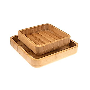 Mateda Bamboo Pistachio Snack Bowl Double Dish Nut Bowl with Shell Storage, 9.5" x 9.5" x 3.8"