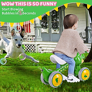 Afranti Baby Balance Bike with Bubble Machine for 10-36 Months Boys Girls Toddlers Kids Bikes No Pedal for 1 Year Old Birthday Gift Toys Fit for 2.2ft to 3.3ft Children