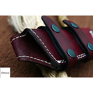 Ottoza Handmade Leather Knife Sheath Bushcraft Knife Sheath - Hunting Knife Sheath - Survival Knife - DUAL USAGE Vertical Knife Sheath or LEFT HAND Horizontal Sheath Brown TOP GRAIN LEATHER No:105
