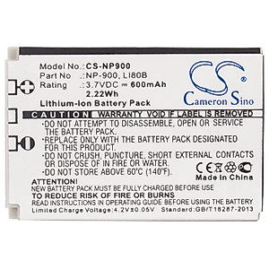 VI VINTRONS Battery for Praktica DM-6331, DS-4330, DS-4331, DS-4341, DS-4346, DS-5080, DS-5330, DS-5341, NP-900,