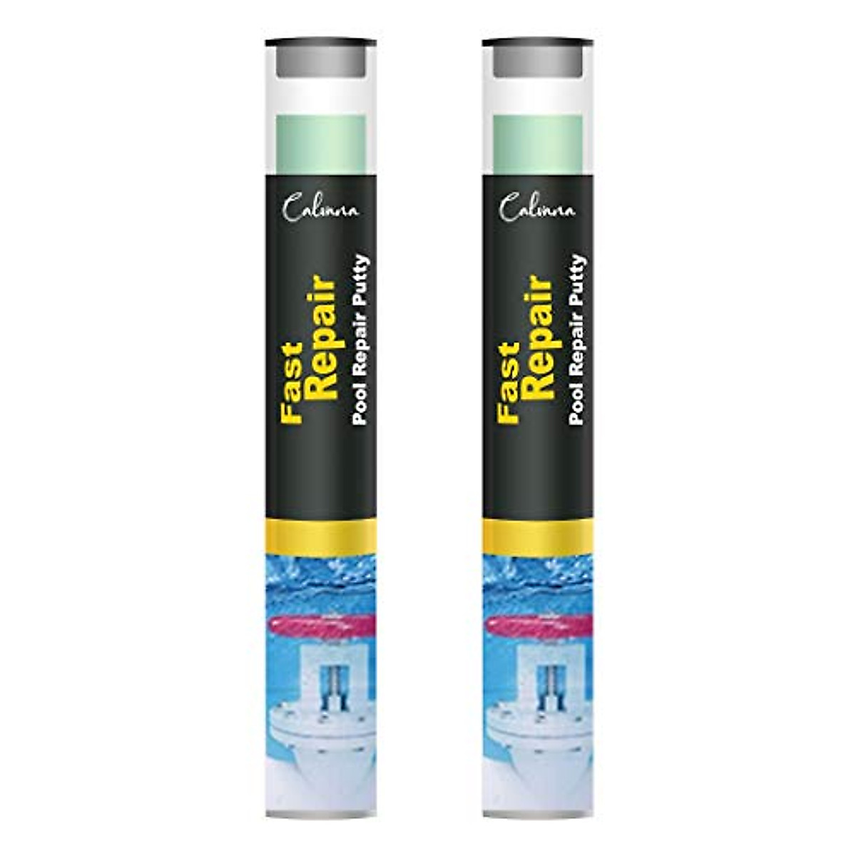 Calvana (2-Pack) 4-oz All Purpose Epoxy Putty Stick | Pool Patch, Pool Bounding Kit – A Quick and Permanent Repair Solution for Pool Light, Pool Tile, Skimmer, and Plumbing leaks – Work Like Magic