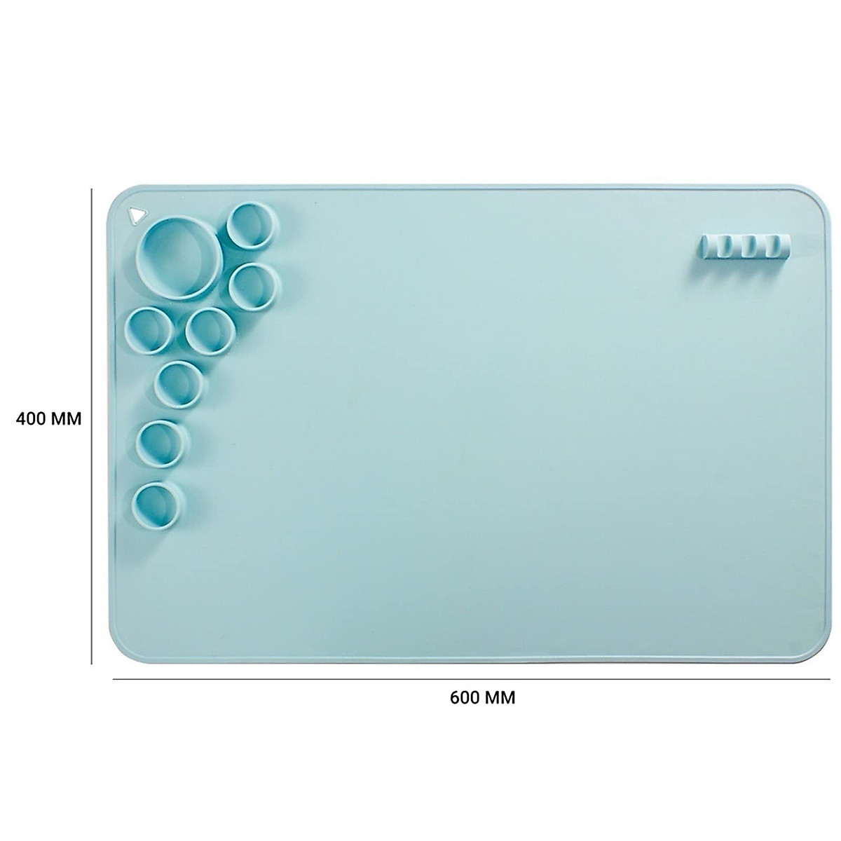 HQSGDMN Silicone Craft Mat, 24x16inch Nonstick Craft Mat with Collapsible Paint Brush Cleaning Cup and Pen Holders Silicone Sheet Crafting for DIY Projects (Color : Blue)