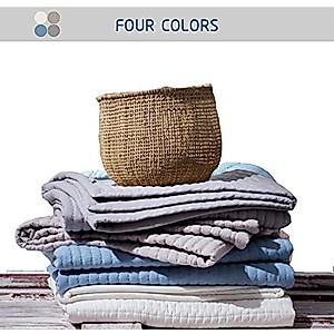 KASENTEX Quilt Mini Set-Stone Washed-Super Soft Bedspread-Light Weight-White Down Alternative Microfiber Fill-Machine Washable-Solid Colors, Full/Queen +2 Shams, Camel