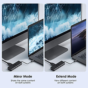 DTTO USB-C Hub 6-in-1 with 4K@60Hz HDMI, 1Gbps RJ45 Ethernet Adapter, 90W PD Power Delivery, 3X USB 3.0 Ports, Thunderbolt 3 Multiport Dongle for MacBook, iPad Pro, XPS, and More, Space Grey