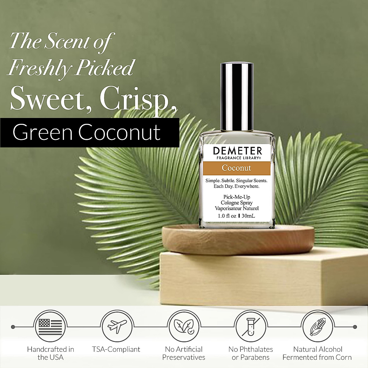 DEMETER Coconut, 1 Oz Cologne Spray, Perfume for Women And Men