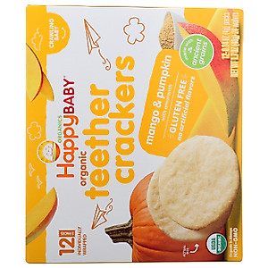 Happy Baby Organic Mango & Pumpkin Teether Crackers 12 Count, 1.7 OZ