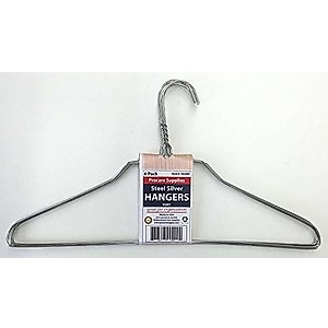 ProCare 6 Strong Silver Color Galvanized Metal Wire Shirt Hangers 16 Inch 13 Gauge
