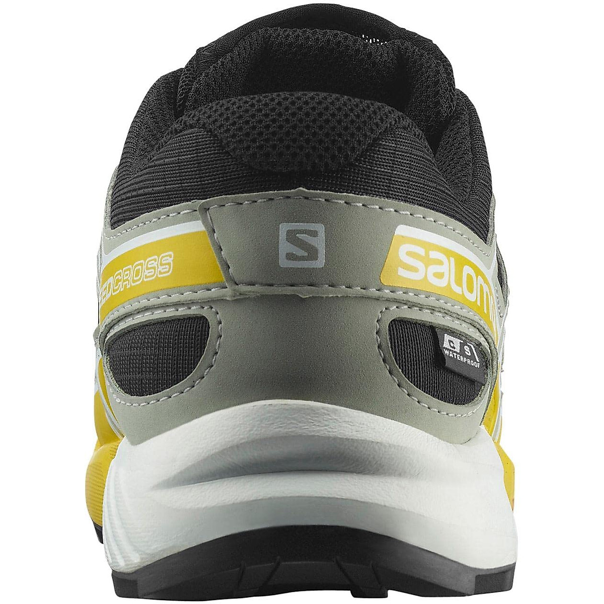 Salomon Kids Speedcross CLIMASALOMON Waterproof Trail Running Shoes, Black/Lunar Rock/Cherry Tomato, 15 US Unisex Little