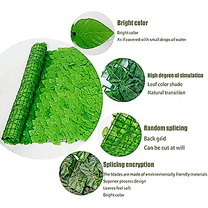 HACSYP Expandable Faux Privacy Fence Artificial Ivy Leaf Screening Roll 1 * 1m Plastic Privacy Screening Garden Fence | UV Fade Protected Wall Landscaping Fencing Panel for Outdoor Decor