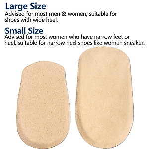 Heel Lifts, 1/2 Inch Shoe Lift, Gel Heel Raisers for Leg Length Discrepancies, Large Height Increase Insole for Men or Women, Shoe Inserts Comfort Half Foot Pads for Heel Pain - 1 Pair