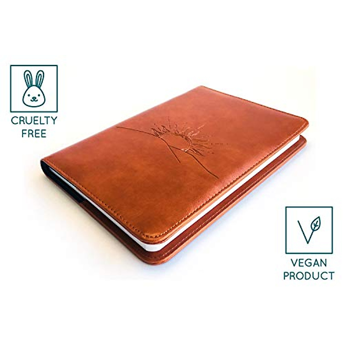 SOHOSPARK Sunrise Refillable Faux Leather Journal, 6x8 Vegan Lined Writing Journal for Women or Men