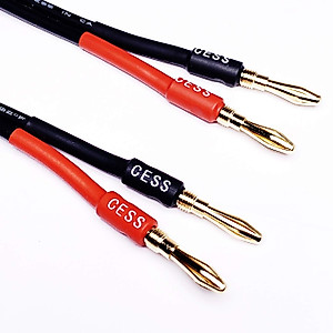 CNCESS CESS-004 Banana Plug to Female Speakon Speaker Adapter Cable 12AWG - 2 Pack (4mm Banana)