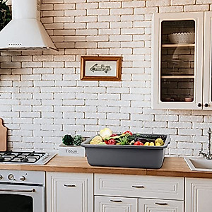 Waikhomes 4-Pack 35 L Grey Bus Box, Large Utility Bus Tub, Plastic Commercial Dish Pan Set