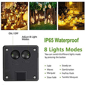 TuoPuLife Solar String Lights Outdoor, 2 Pack 21.3ft 30 LED Crystal Balls Waterproof Globe Solar Powered Fairy String Lights for Christmas Garden Yard Home Patio Wedding Party Holiday Decoration