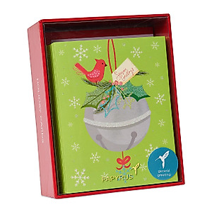 Papyrus Christmas Cards Boxed with Envelopes, Happy Holiday Season, Jingle Bell (20-Count)