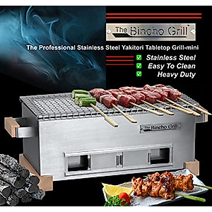 The Bincho Grill MG-168 Yakitori Tabletop Charcoal Griller-Mini Japanese Style Hibachi