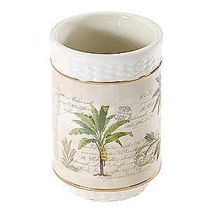 Avanti Linens - Tumbler, Multipurpose Organizer, Tropical Inspired Bathroom Accessories (Colony Palm Collection)