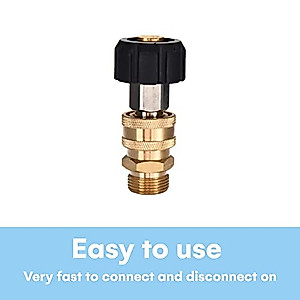 Edou Direct Pressure Washer Adapter Accessories Set - Brass Stainless Steel Pressure Washer Adapter Pump - Quick Connect Hose Pressure Washer Adapter Set for Garden Hose