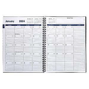 UtyTrees Calendar 2023 Planner - January 2023 - June 2024 Calendar Planner, 7.6" x 10.2", A4 2023 Calendar Planner, 18 Month Planner, with Double-Sided Storage Pocket, Premium Thick Paper, Black