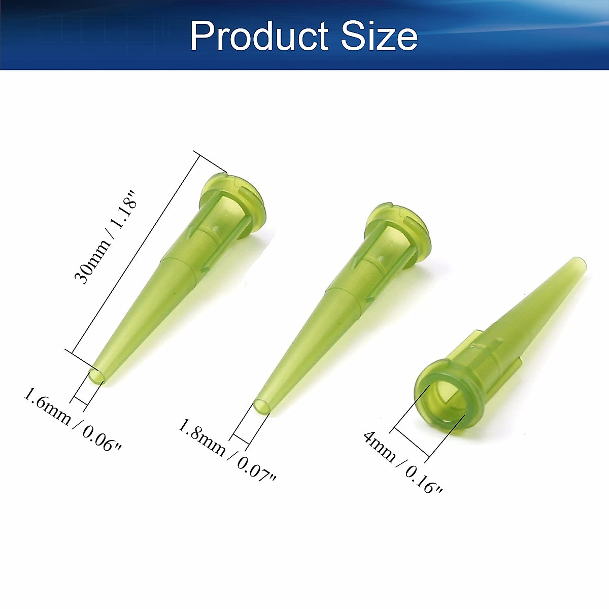 Auniwaig 250PCS 14Ga Plastic Tapered Pinhead Glue Liquid Dispenser Needles Luer Syringe Needle Tip Dispensing Fill Needle for Oil or Adhesive Applicator Green