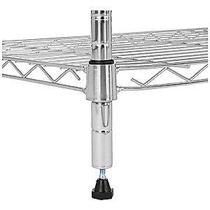 Amazon Basics 3-Shelf Adjustable, Heavy Duty Storage Shelving Unit (250 lbs loading capacity per shelf), Steel Organizer Wire Rack, Chrome, 23.2" L x 13.4" W x 30" H