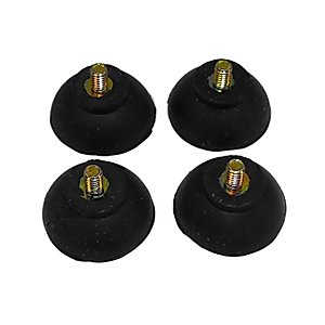 JL Missouri Parts 4X #8-32 1/4" Screw in 1" Rubber Suction Cups, 7/16" Tall, Made in USA Foot Isolator