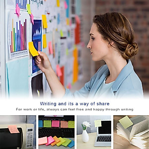 Teskyer 600 Sheets Sticky Notes, 3x3 Inch, 6 Pads Strong Adhesive Self-Stick Notes, 6 Bright Colors, 100 Sheets/Pad