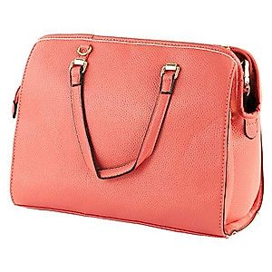 Bulldog Cases Satchel Style Concealed Carry Purse with Holster, Coral- Medium