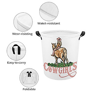 velumair Pink Cowgirl Laundry Hamper Western Hampers for Laundry Clothes Basket Laundry Organizer