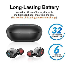 kurdene Bluetooth Wireless Earbuds, S8 Deep Bass Sound 38H Playtime IPX8 Waterproof Earphones Call Clear with Microphone in-Ear Bluetooth Headphones Comfortable for iPhone, Android