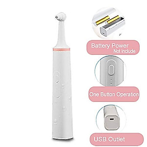 Household Electric Tooth Cleaning Set with 3 Adjustable Modes Teeth Cl𝓮aning Tools for Pl𝒶que C𝒶lculus Remover (Basic-Pink-AA Battery Powered)