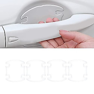 4Pcs 3D Transparent Car Door Bowl Scratch Protector, Universal Waterproof Anti-Scratch Paint Invisible Protection Film for Most Models
