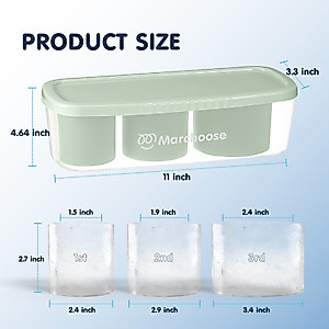 Marchoose Ice Cube Tray for Stanley Ice Mold Tumbler 30&40 Oz, Silicone Ice Mold with Lid & Bin for Freezer, Easy Push & Pop-Out Mold For Stanley Cup, Cocktails, Whiskey, Drinks, Coffee (Cool Mint)