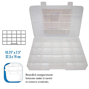 The Beadsmith Keeper Box - Medium Size - 10-3/4 x 7-1/2 inches, Storage Organizer with 20 compartments, Art Supply Organizers for Craft, Jewelry, Nail Art and More