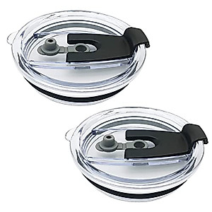 Tumbler Lids Spillproof 20 Oz,2 Replacement Lids for 20 oz YETI Rambler,BPA Free & Straw Friendly,Spill-proof Lids,Covers for 20 Ounce Tumbler Cup(20 oz, Black)