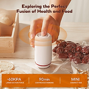 Vacbird Portable Handheld Vacuum Sealer Machine, Battery Powered Cordless Food Vacuum Sealer, 10 PCS Reusable Sous Vide Bags Set