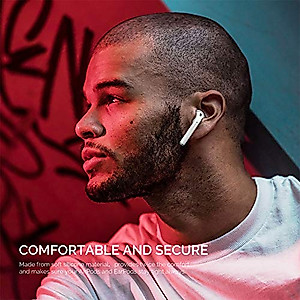 AHASTYLE 4 Pairs AirPods Ear Tips Silicone Earbuds Cover [Not Fit in The Charging Case] Compatible with Apple AirPods (2 Pair Large & 2 Pairs Small, White)