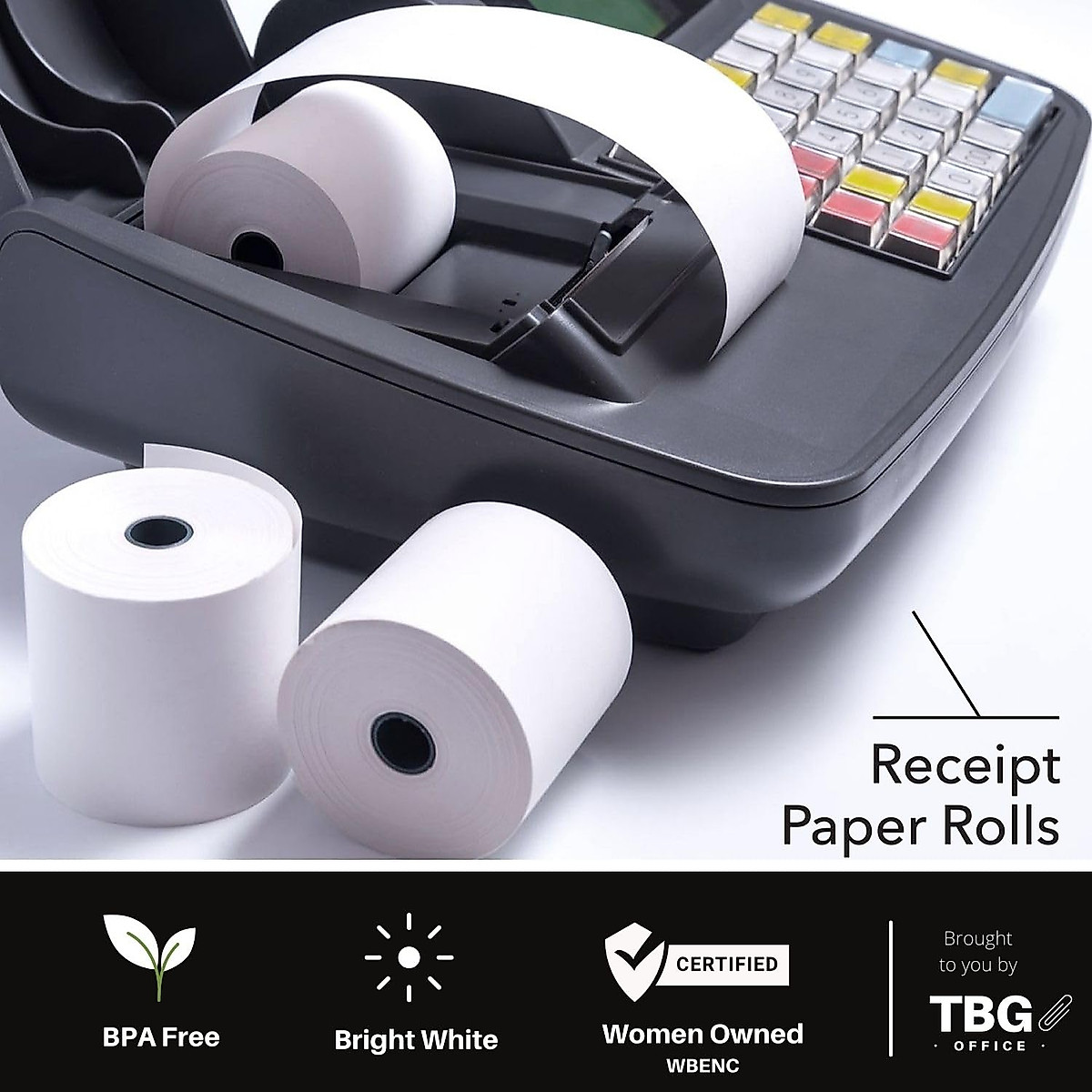 3 1/8” x 230' Thermal Paper Rolls - BPA FREE AND MADE IN THE USA – Receipt paper rolls – Point of Sale Cash Register - Thermal printer paper - Credit Card Paper - for POS systems (1 Case - 30 Rolls)