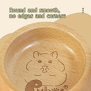 Rubor Hamster Food Bowl, Wooden Guinea Pig Food Dish Feeding Bowl for Small Animal Dwarf Hamster Syrian Gerbil Mice Degu Chipmunk Squirrel Hedgehog (Large)