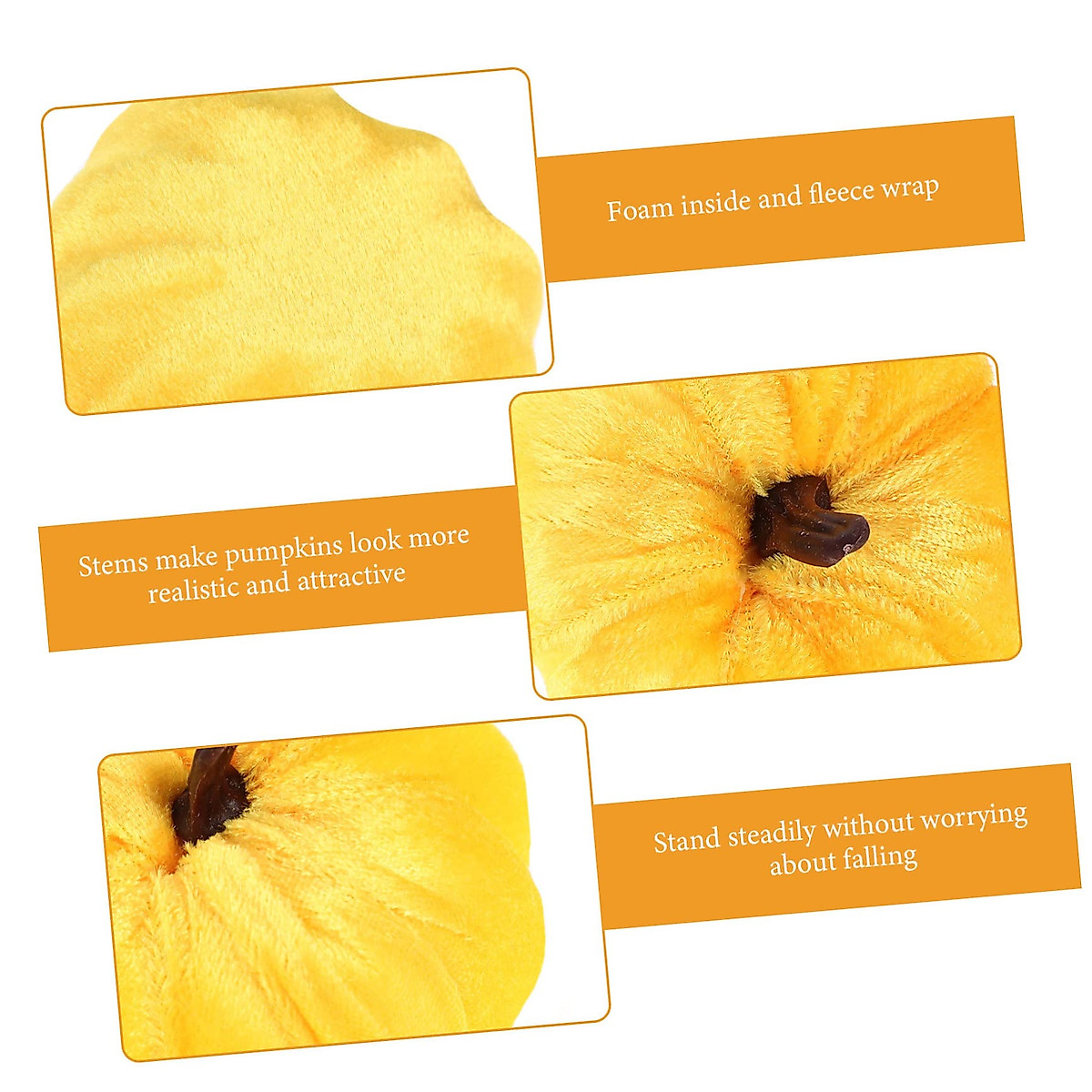 IMIKEYA 18 Pcs Fabric Pumpkin Ornament Decoration Harvest Fall Pumpkins Fake Foam Pumpkins Farmhouse Pumpkin Faux Harvest Pumpkins Fake Faux Pumpkin Table Decoration Flannel Halloween